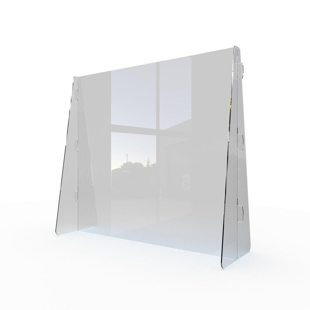 Free Standing Clear Perspex Protective Desk Divider | Plastock
