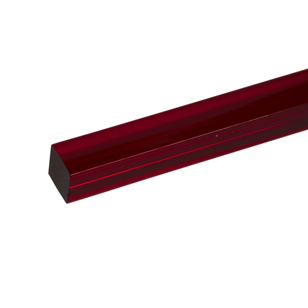 Acrylic Extruded Translucent Red 2423 Square Bar | Plastock